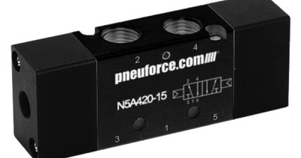 Pneumatic Air Pilot Valves 5-Way Push In Fittings